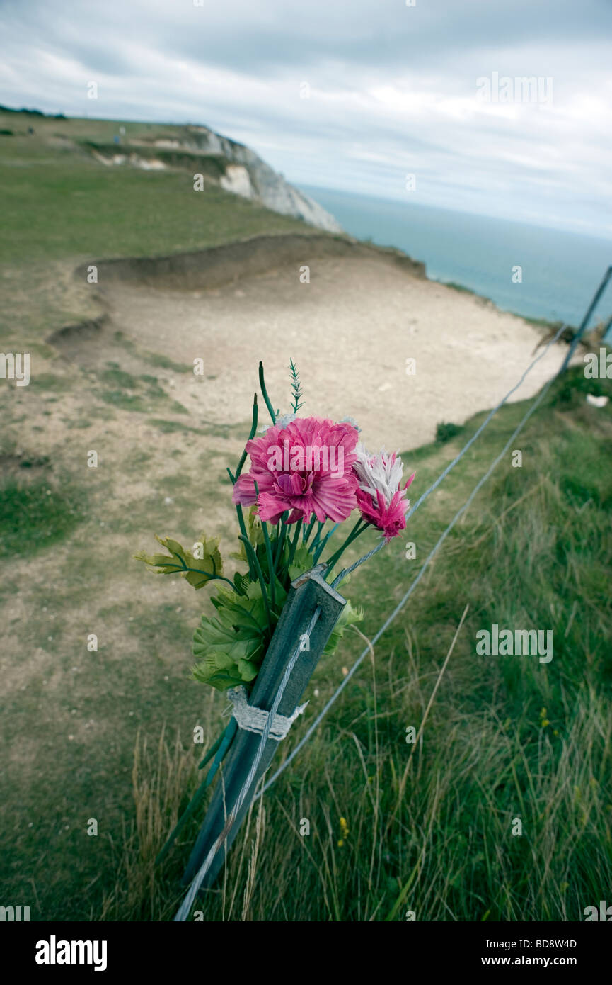Birling Gap Britain Coastal Erosion Cliffs falling crumble chalk cliff ...