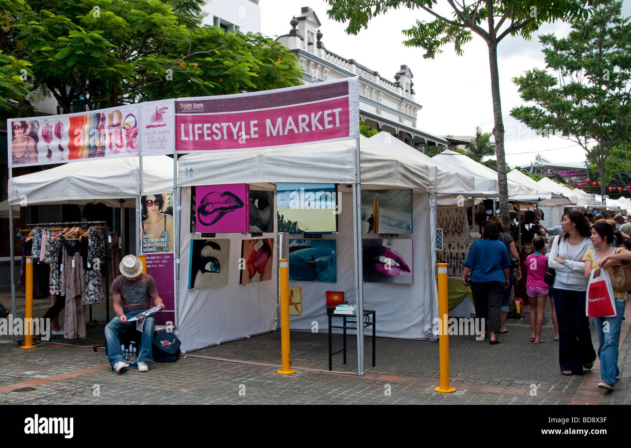 Southbank weekend market in Brisbane, Australia Stock Photo - Alamy