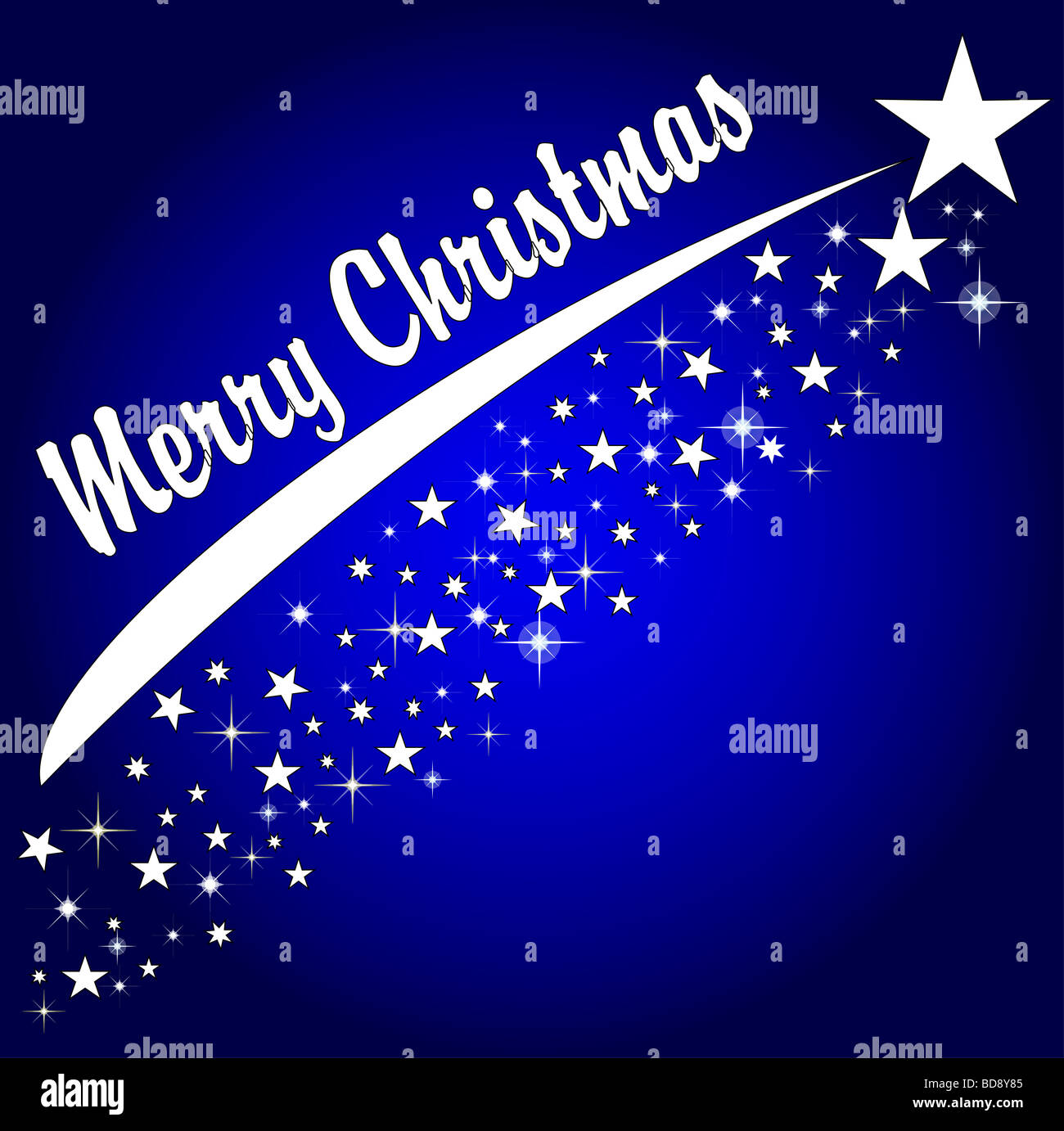 illustration of a blue merry christmas background Stock Photo - Alamy