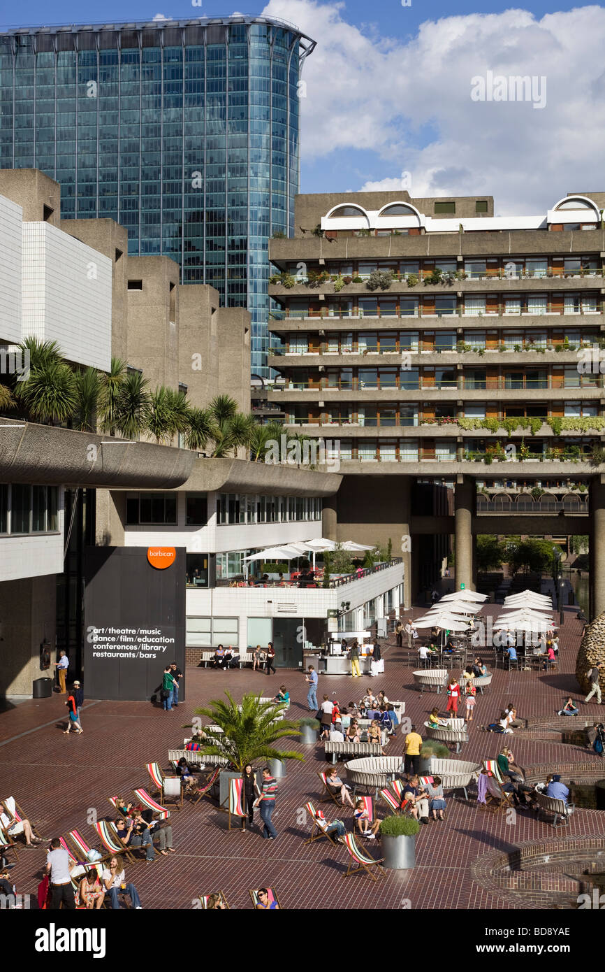 Waterside Terrace The Barbican Centre for Arts London England Stock ...
