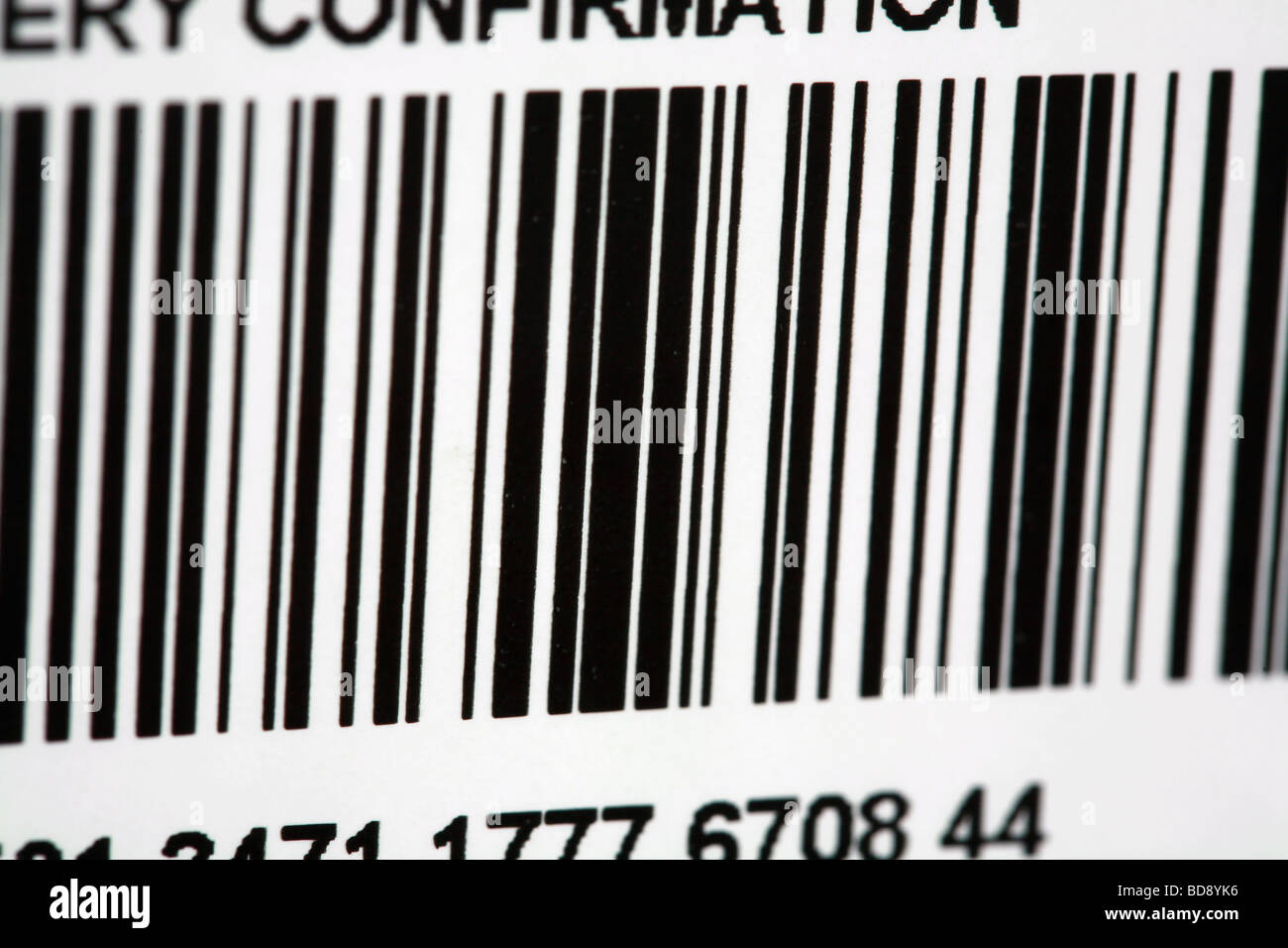 The bar code of a shipping label Stock Photo - Alamy