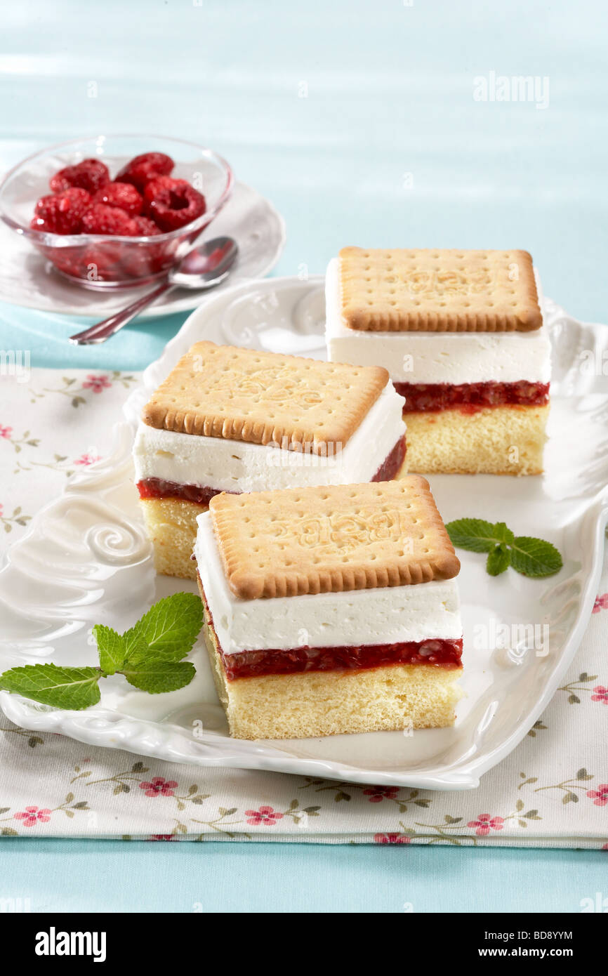 Raspberry Fancy Cakes Stock Photo - Alamy