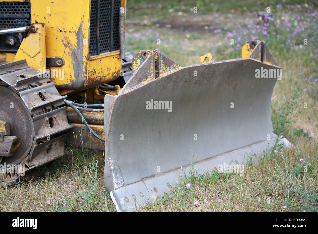 Bull dozer front end with the plow most prominent Stock Photo - Alamy