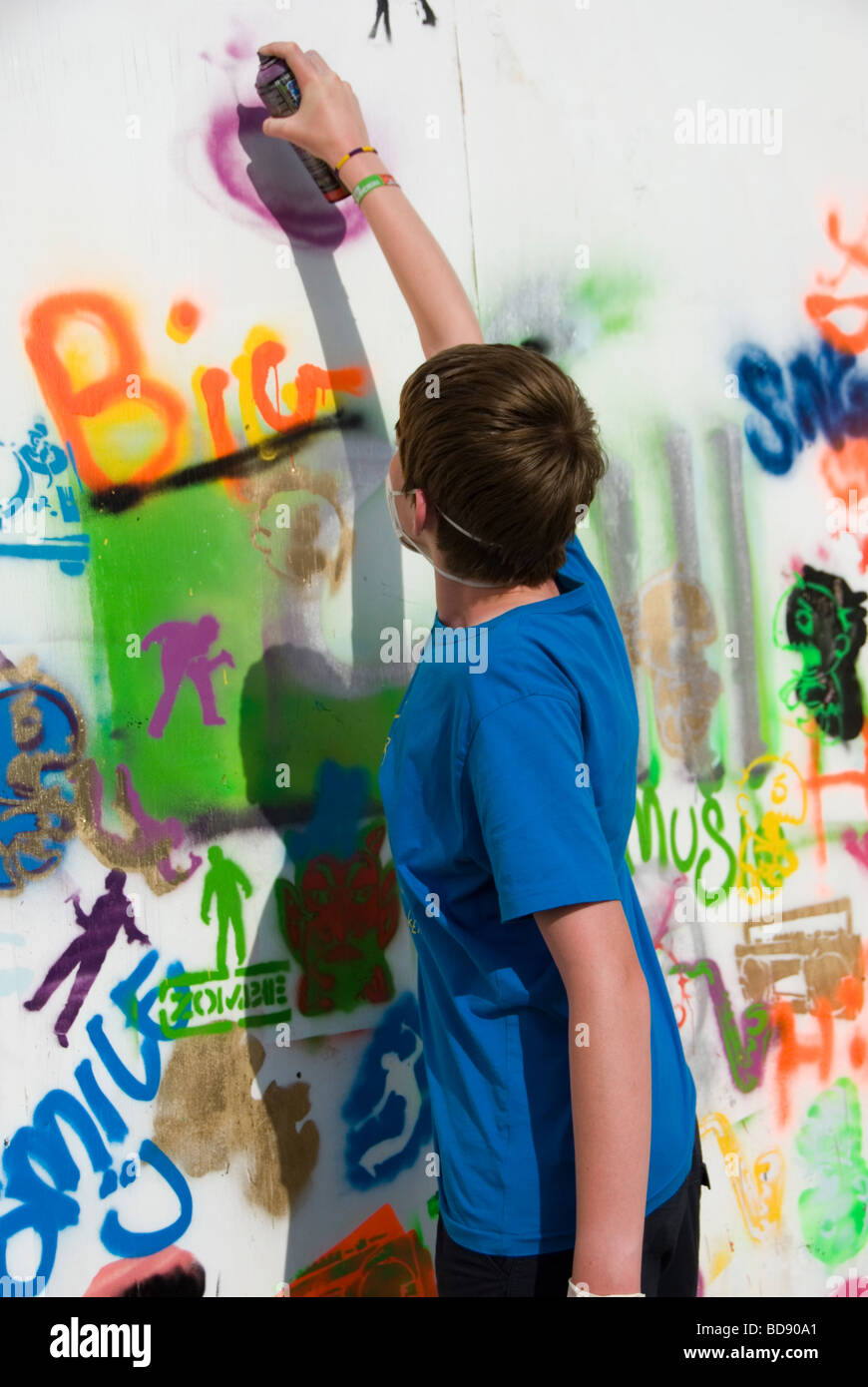 Art graffiti wall at The Big Chill Festival 2009 Stock Photo - Alamy