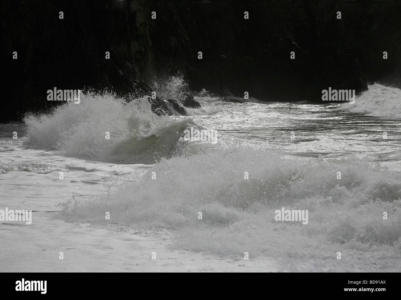 Stormy Seas at Ballyvooney Cove, Near Stradbally, The Copper Coast ...