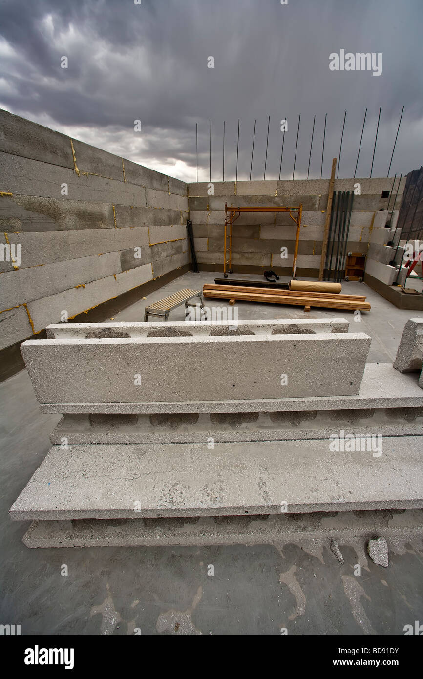 Recycled styrofoam and light wight concrete make up these building ...