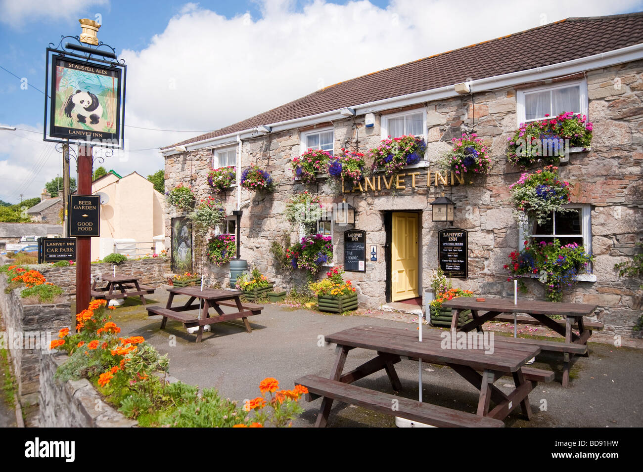 Lanivet Inn Public House Stock Photo - Alamy
