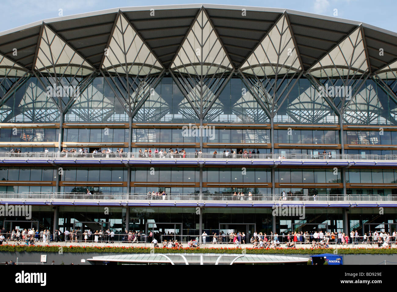 The main Grandstand (on the parade ring side) at Ascot race course ...