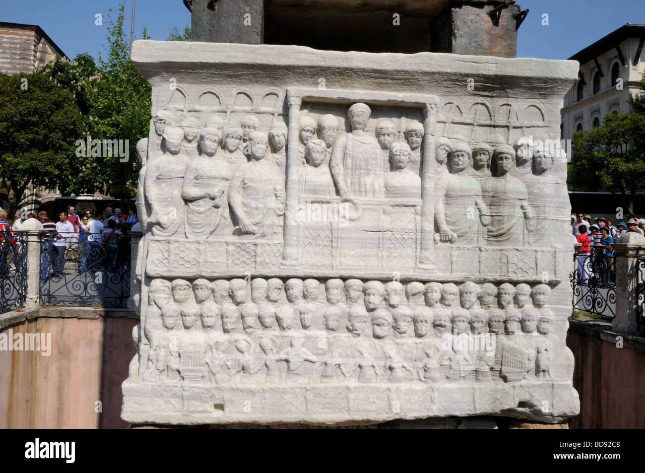 The limestone base under the Egyptian obelisk in Istanbul's Hippodrome ...