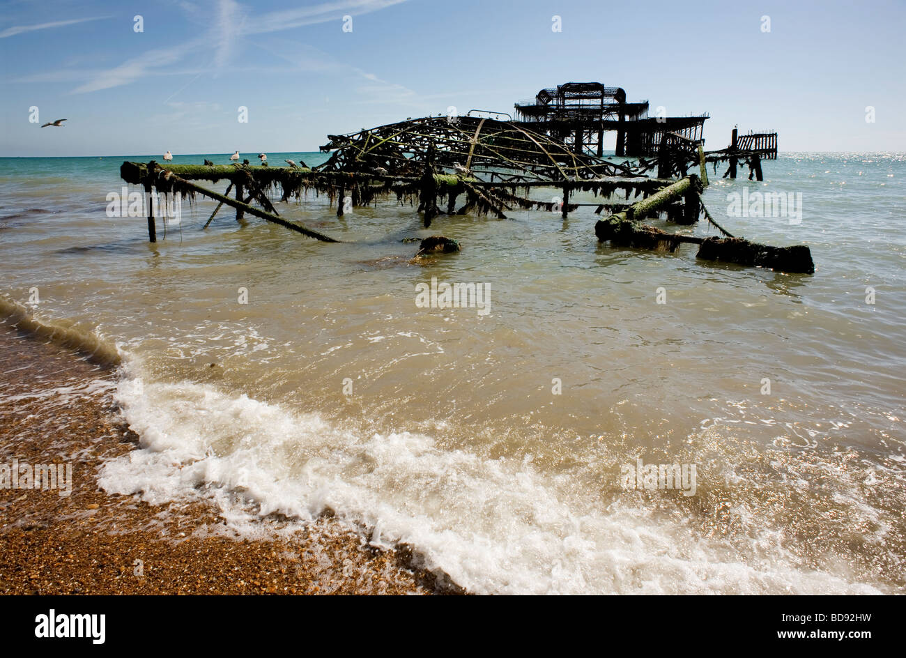 Brighton west pier fire hi-res stock photography and images - Alamy
