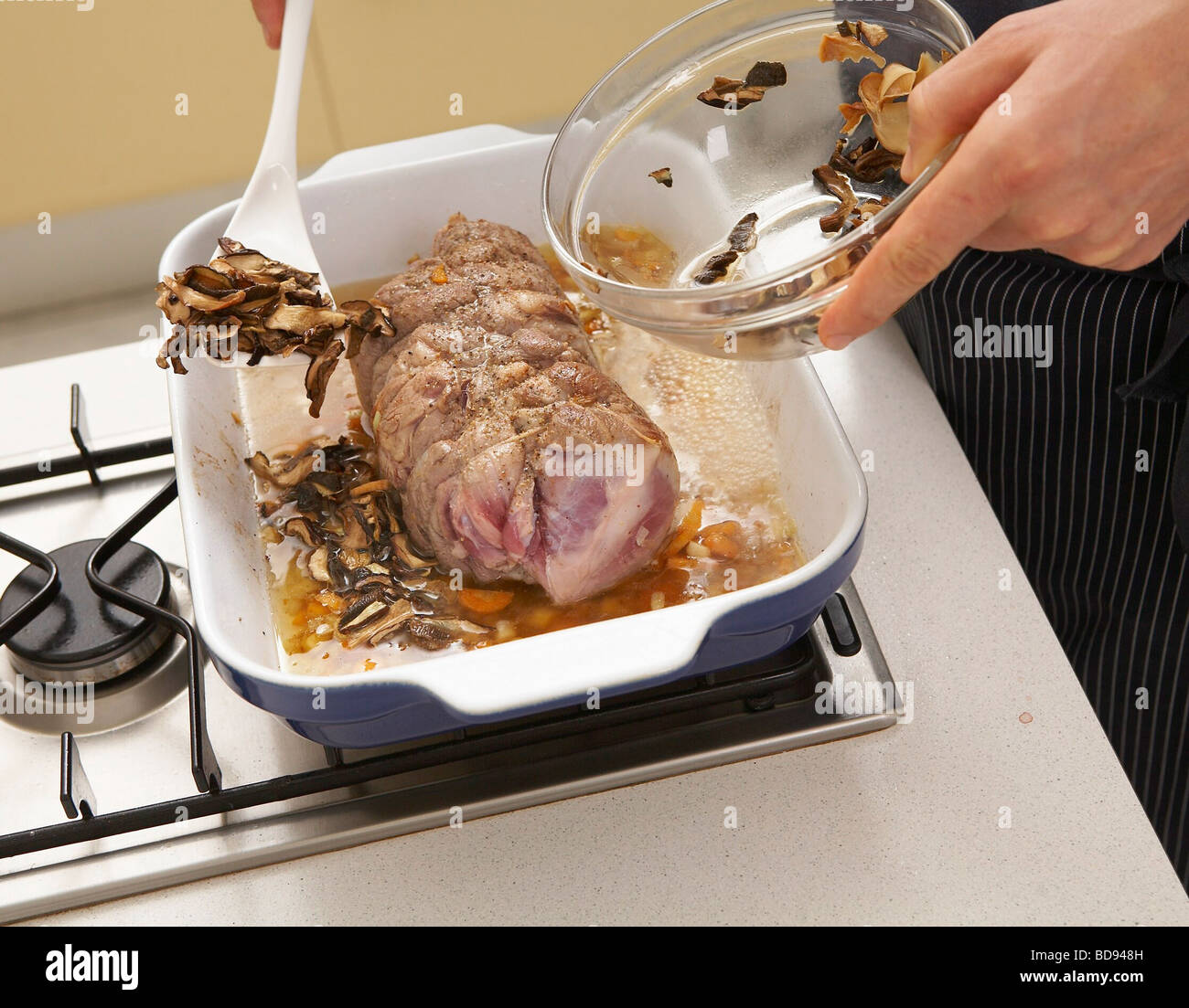 Baked Mutton (step by step Stock Photo - Alamy