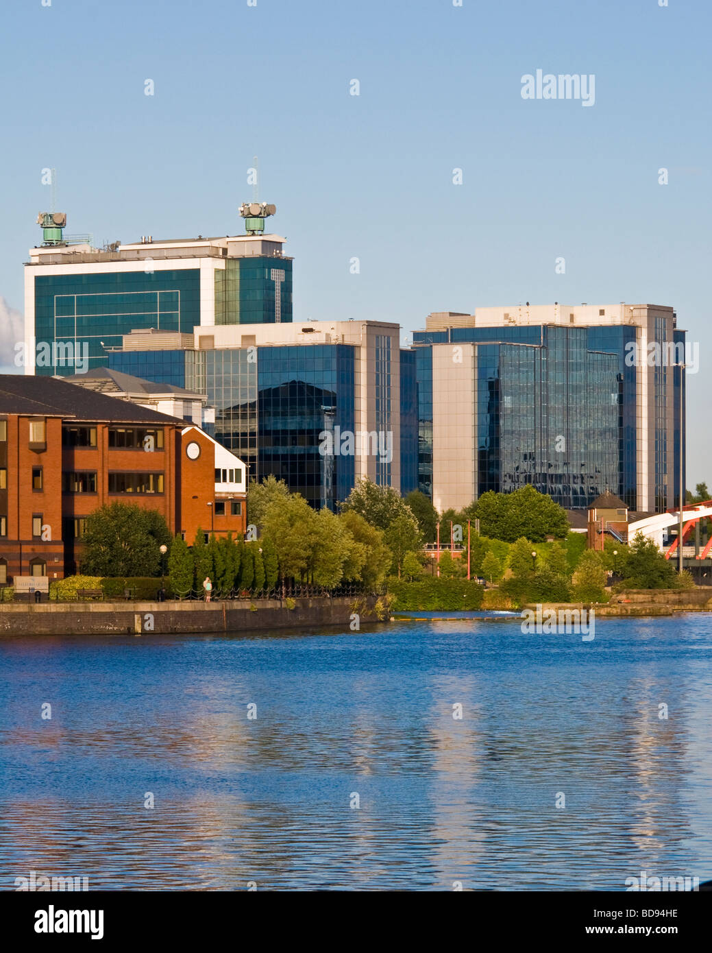 Commercial and residential buildings, Salford Quays, Manchester Stock ...