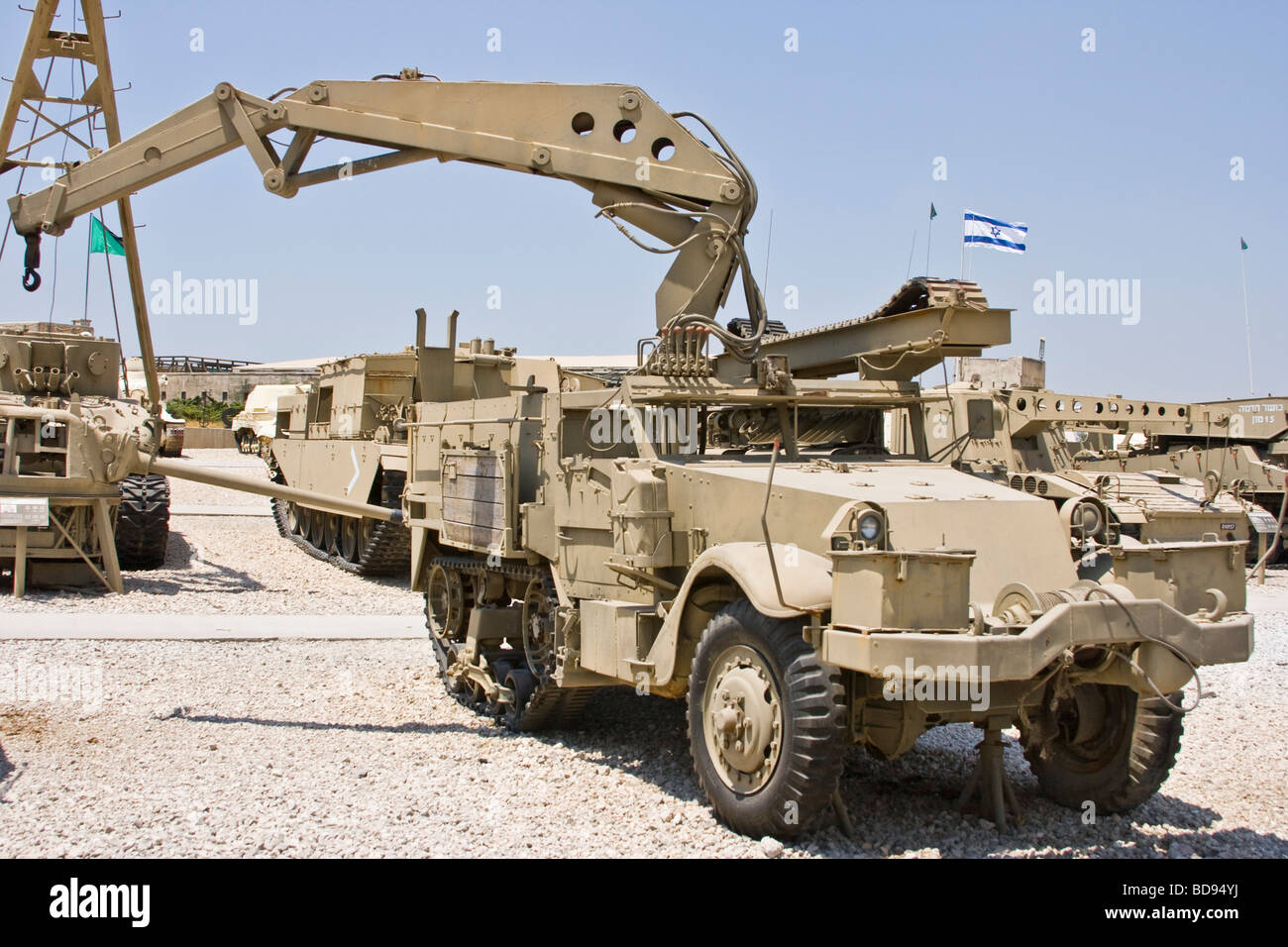 Half track with "Eyal" crane Stock Photo - Alamy