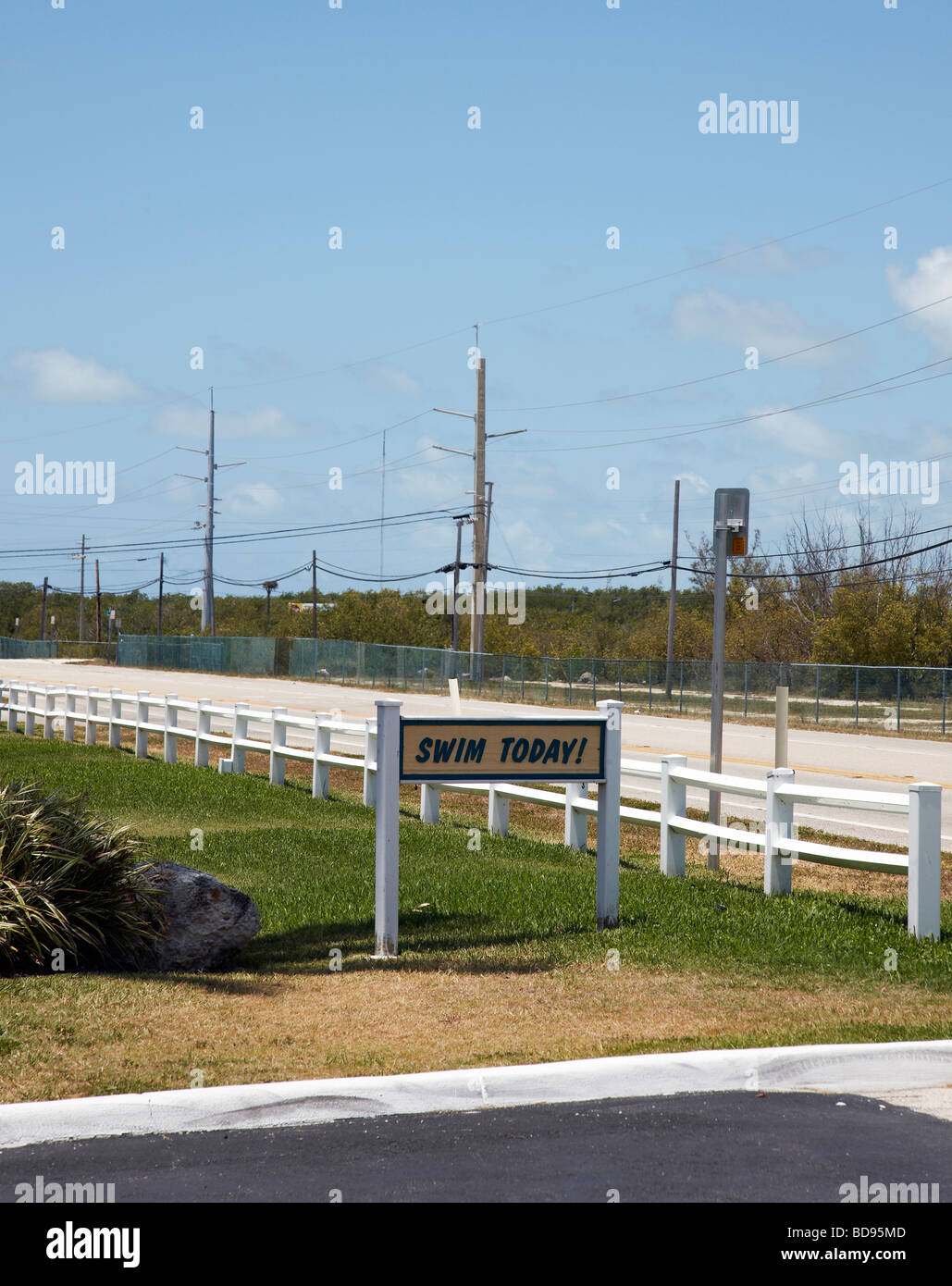 swim today sign florida keys Stock Photo - Alamy