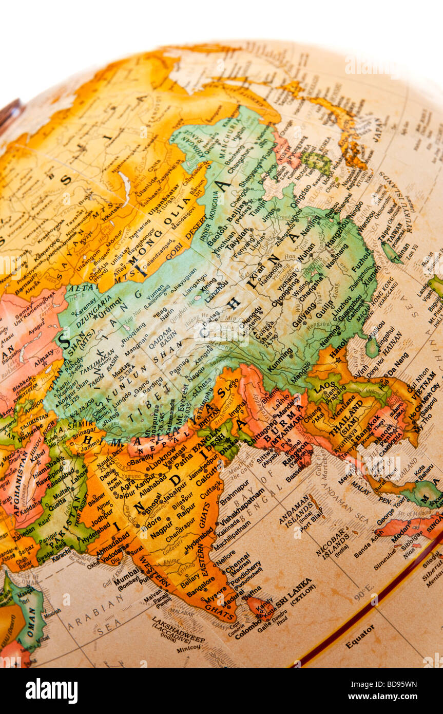 Globe map asia hi-res stock photography and images - Alamy