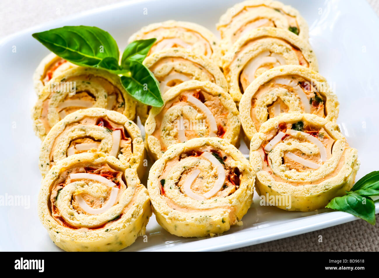 Plate of many mini bite size sandwich appetizers Stock Photo - Alamy