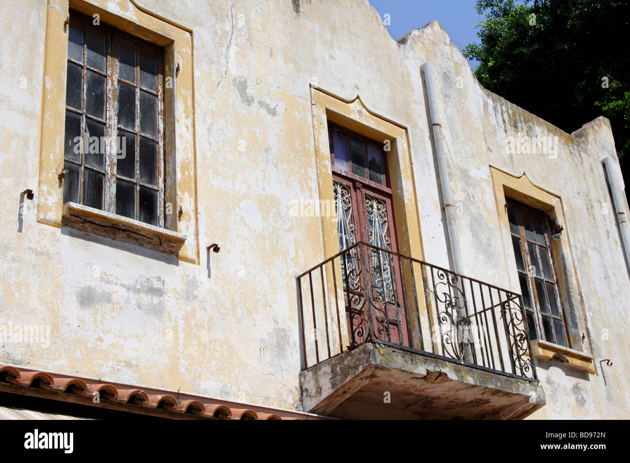 Windows and balcony of building in Rhodes New Town Rhodes Dodecanese ...