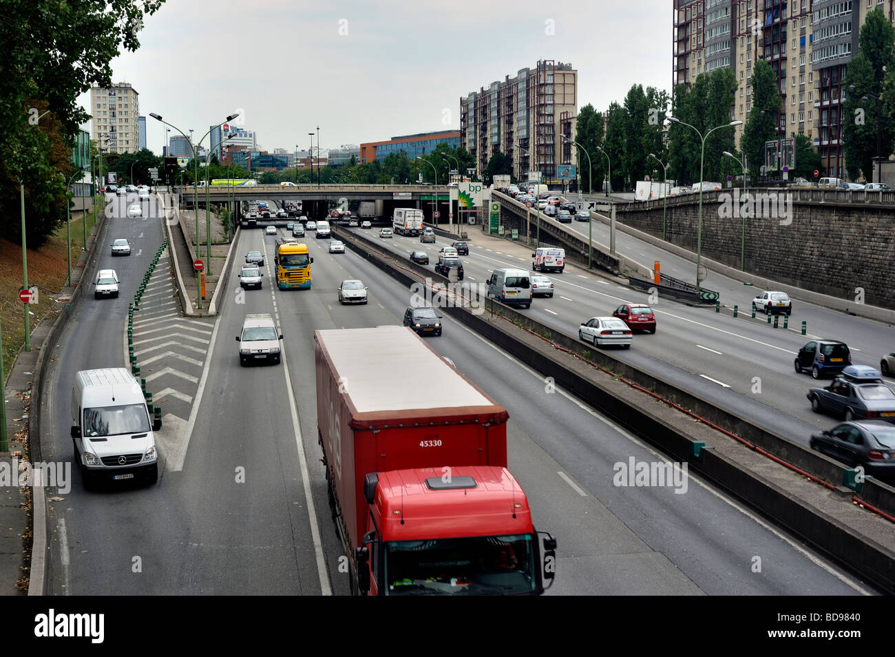 Paris France, Street Scene Traffic Overview Ring Highway Peripherique ...