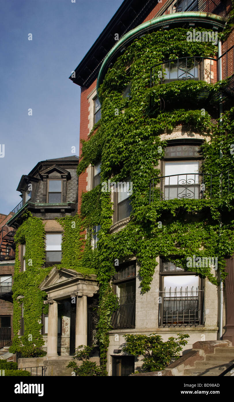 COLONIAL STYLE brick homes along COMMONWEALTH AVENUE BOSTON ...