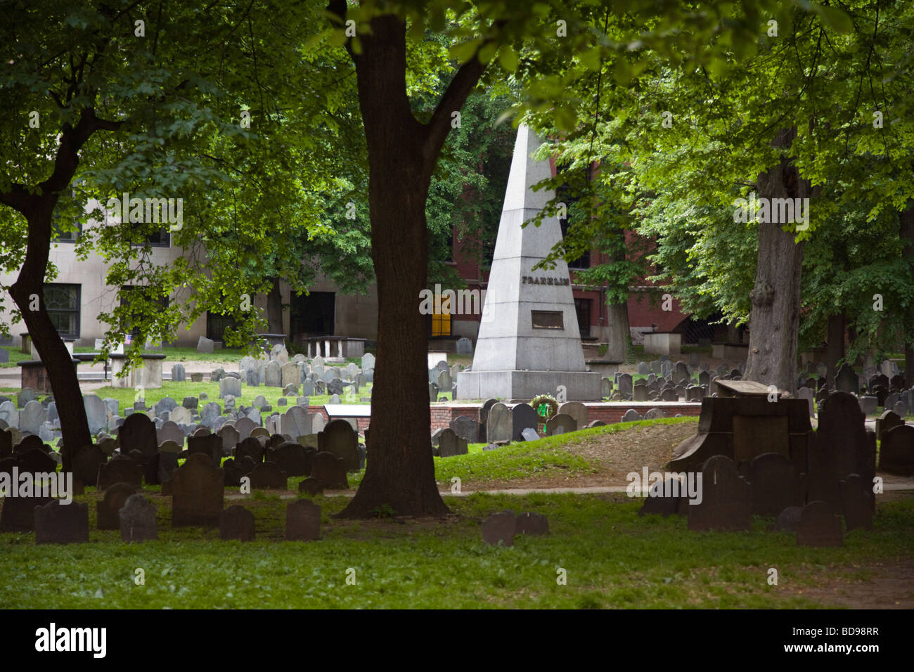 Pyramid shaped memorial to the family of Benjamin Franklin in the ...