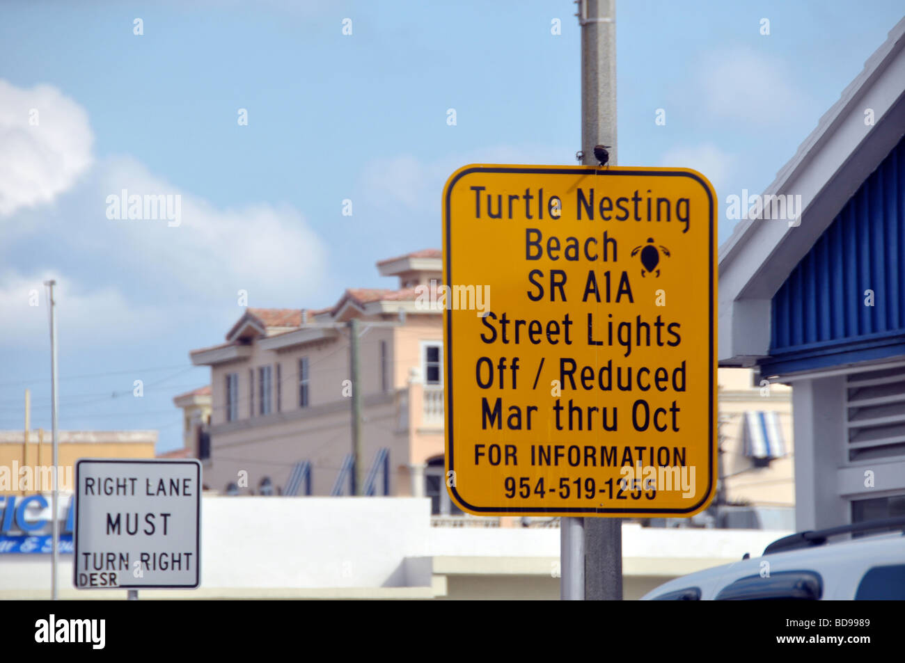 Turtle nesting sign Stock Photo - Alamy