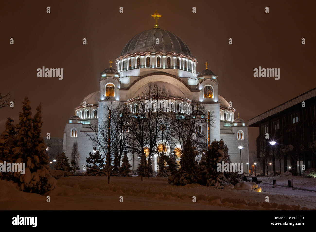 Belgrade Winter Night Stock Photo - Alamy