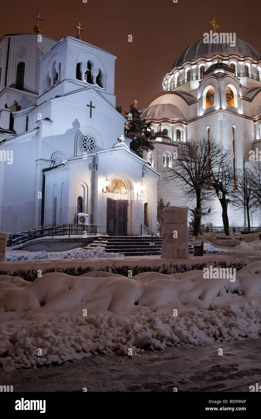 City of Belgrade at Winter Night Stock Photo - Alamy