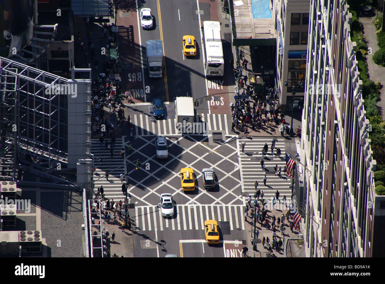 Intersection in Manhattan, NY Stock Photo - Alamy