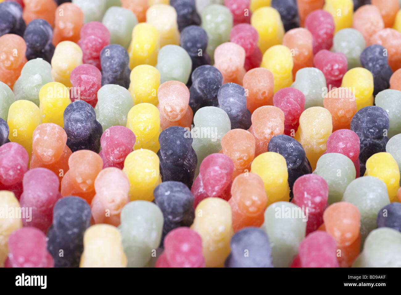 Groups of multi-coloured jelly baby sweets Stock Photo - Alamy