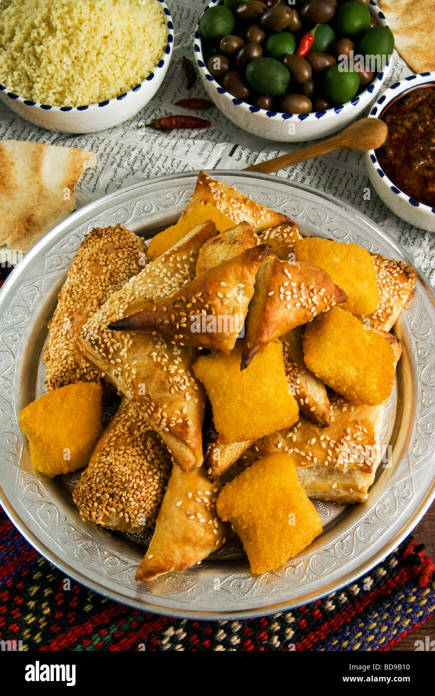 Tunisian snacks Appetizers Arabic Gastronomy Stock Photo - Alamy
