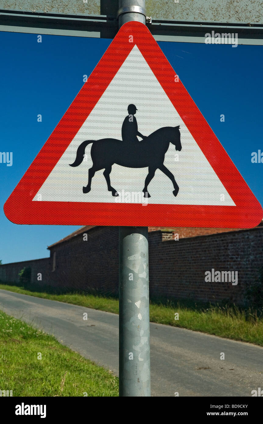 Horse rider warning sign hi-res stock photography and images - Alamy