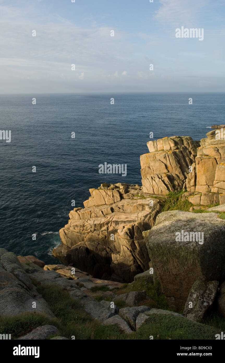 Rock formations on South Cornwall coast near Treen, West Penwith ...