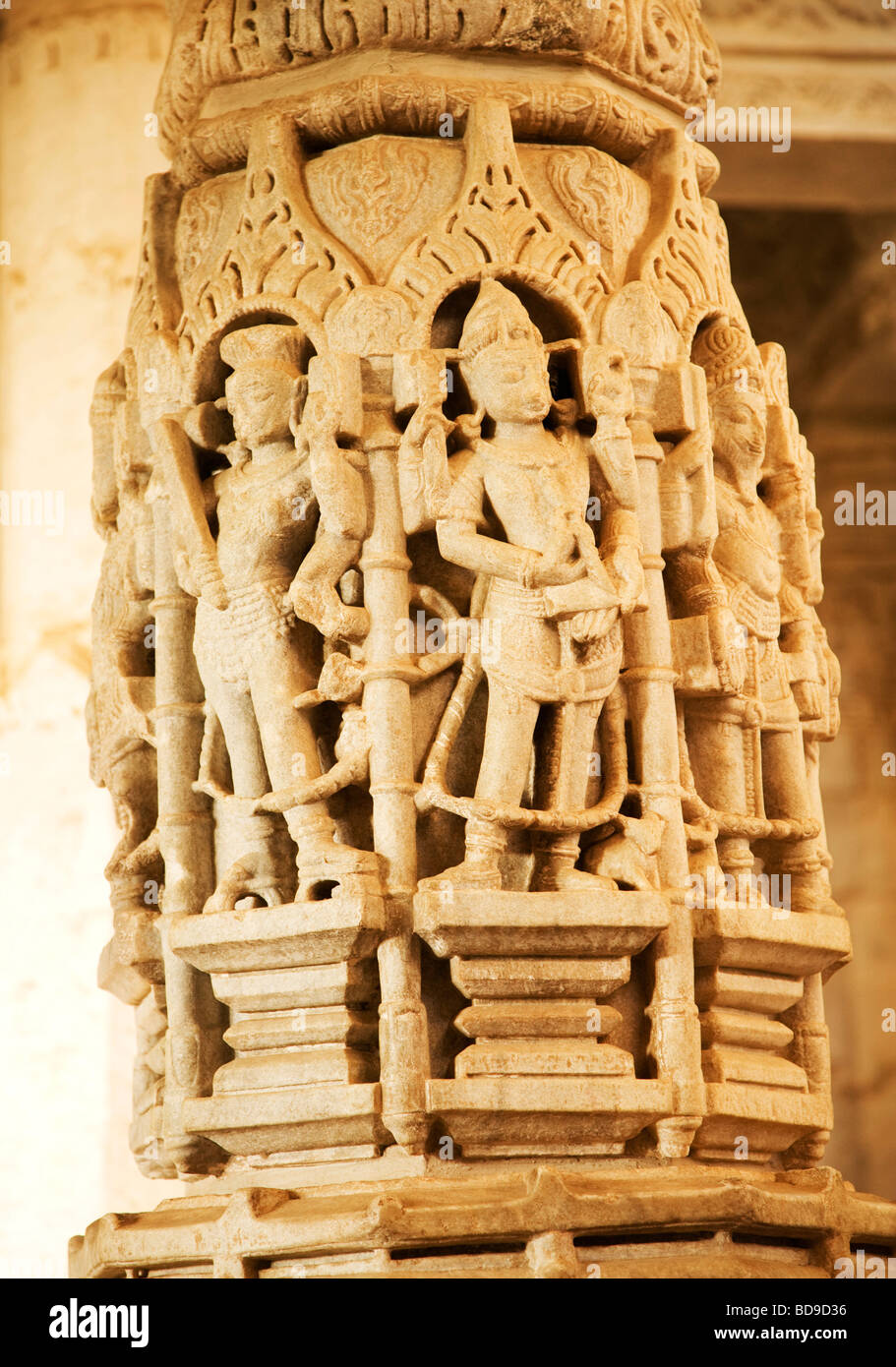 Statues in a temple, Adinath Temple, Jain Temple, Ranakpur, Pali ...