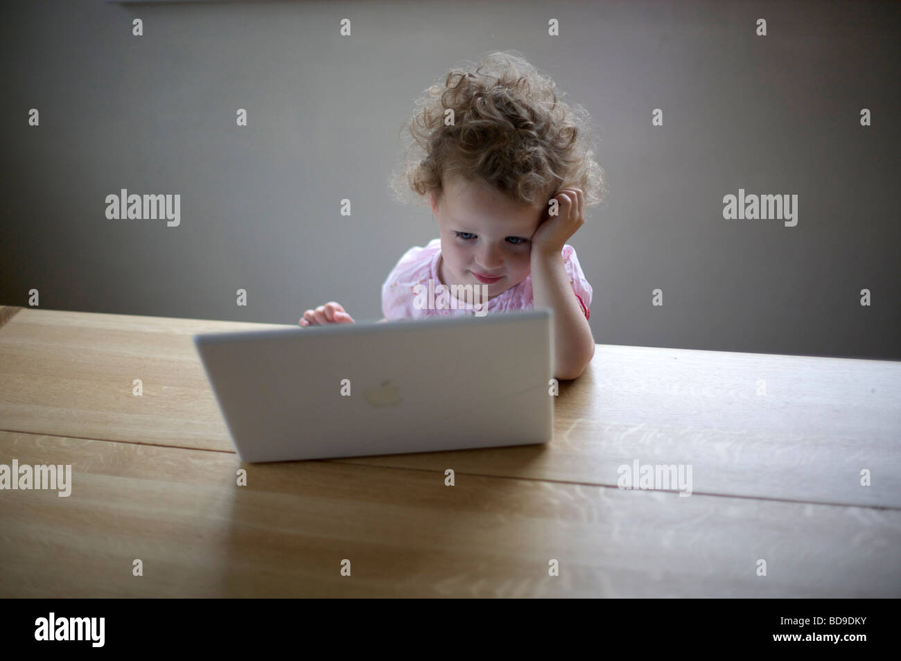 Child with laptop Stock Photo - Alamy