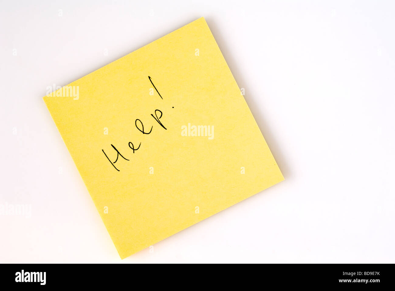 post it on white background, help, office supplies Stock Photo - Alamy