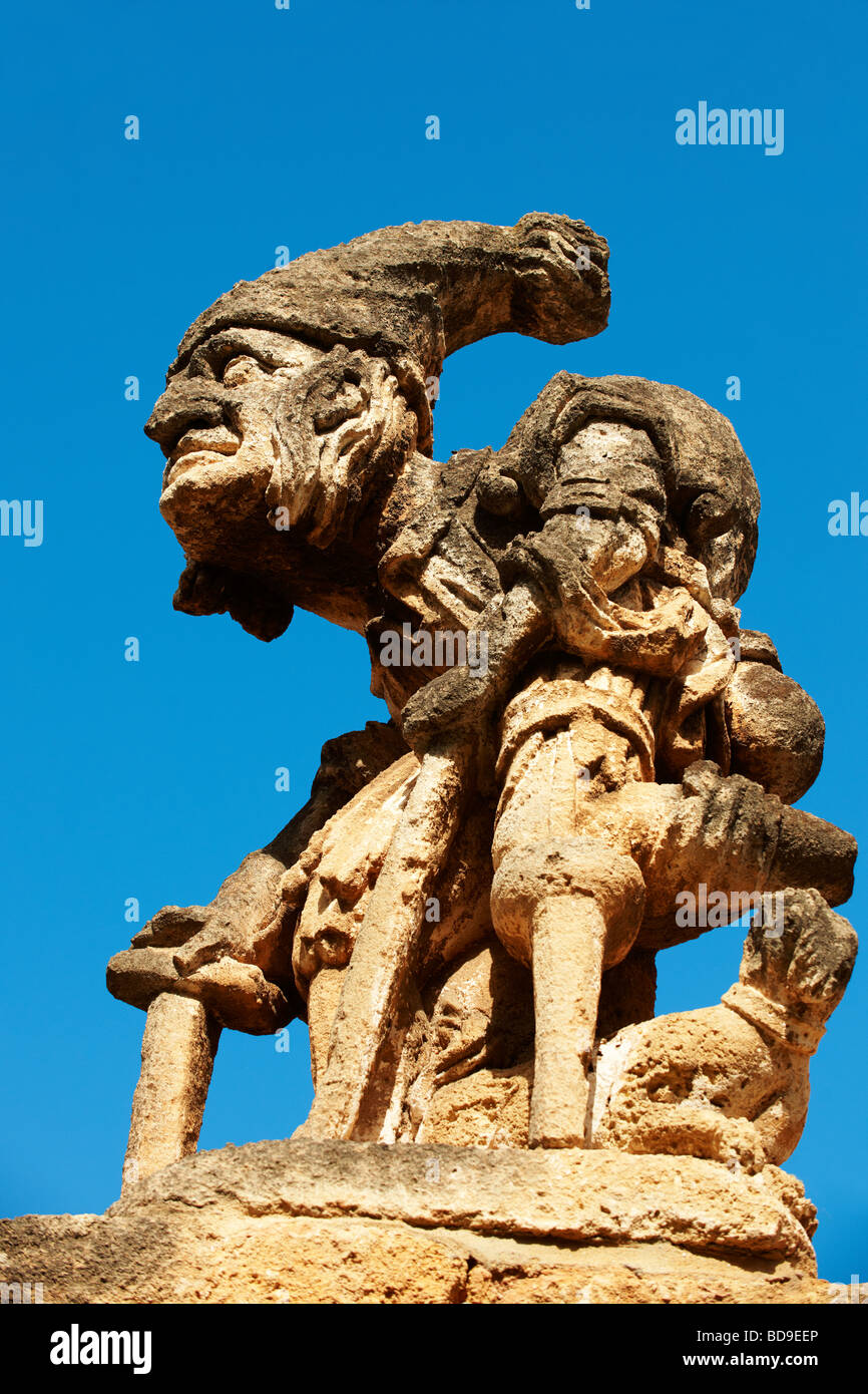 Baroque character study statues from the walls of Villa Palagonia ...
