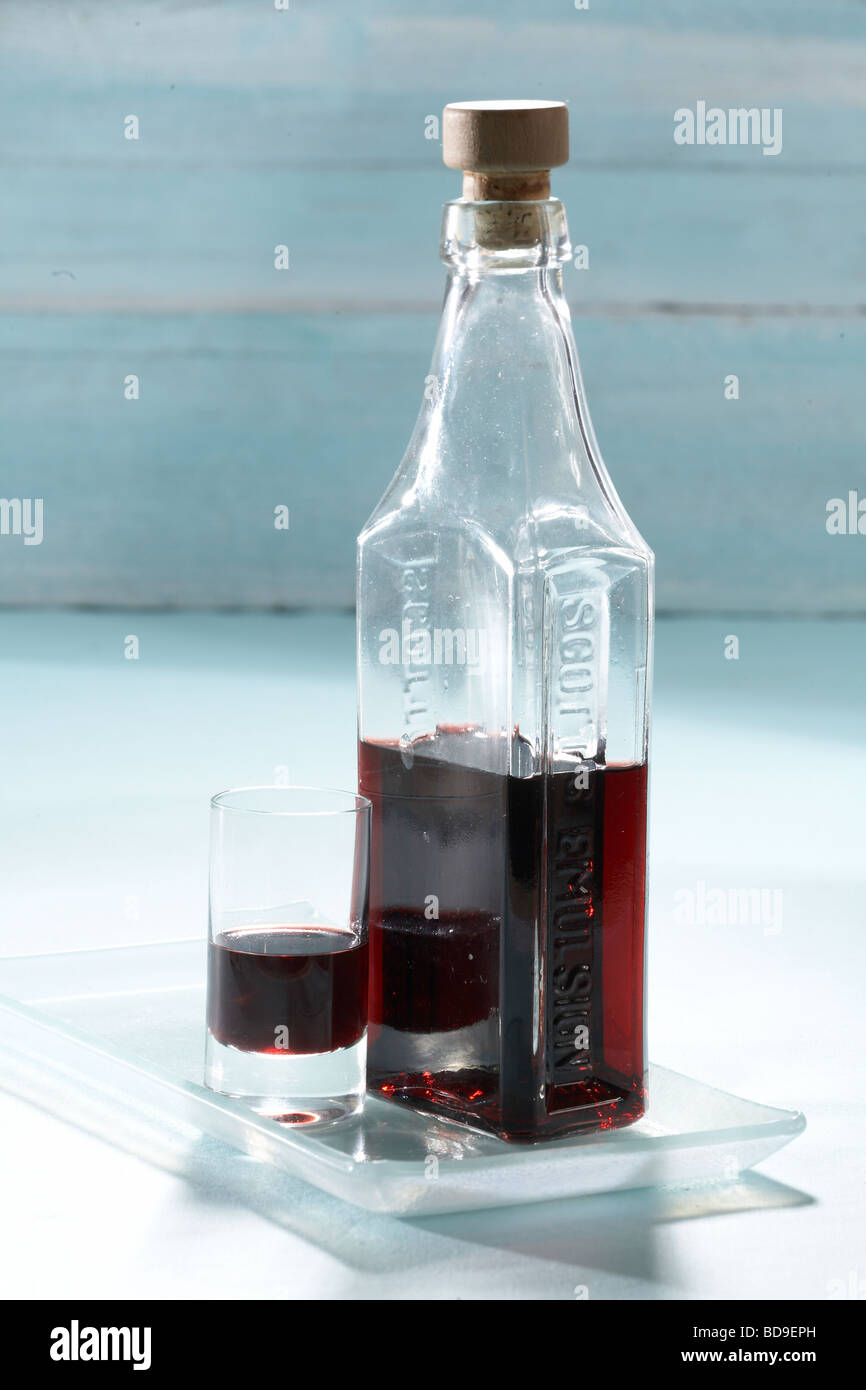 Syrup of Black Currant Stock Photo - Alamy