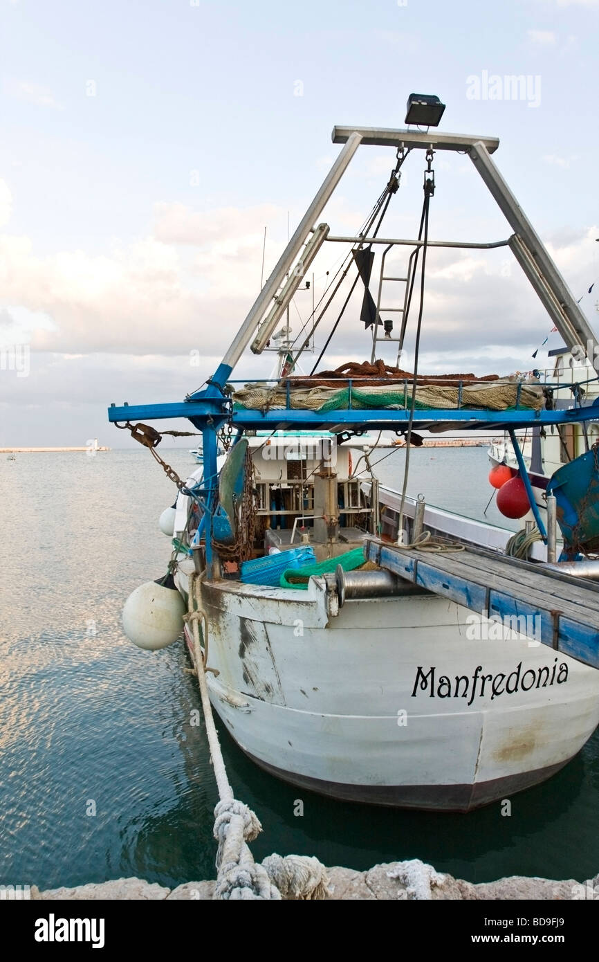 Trawler Manfredonia in the port of Manfredonia Gargano Foggia Apulia ...