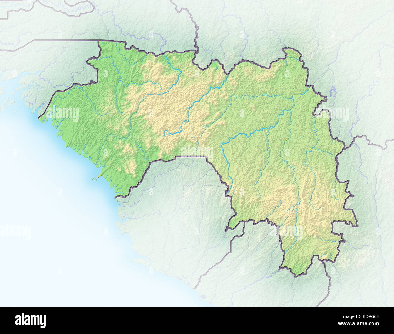 Guinea map hi-res stock photography and images - Alamy