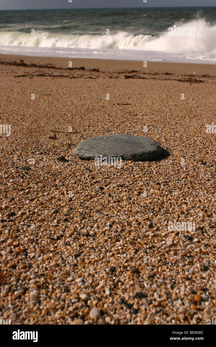 Flat pebble on Cornish shingle beach Cornwall UK Stock Photo - Alamy
