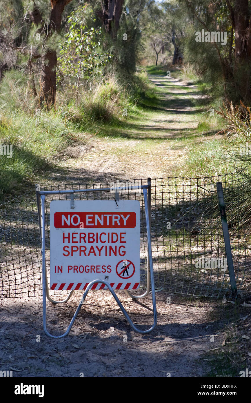 A path closed off due to herbicide spraying Stock Photo - Alamy