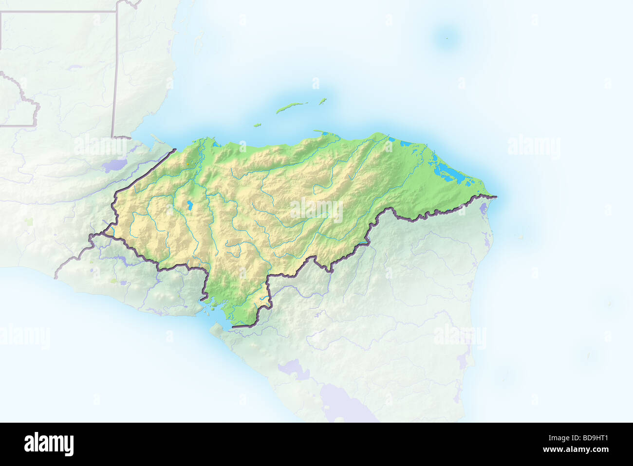 Honduras map hi-res stock photography and images - Alamy