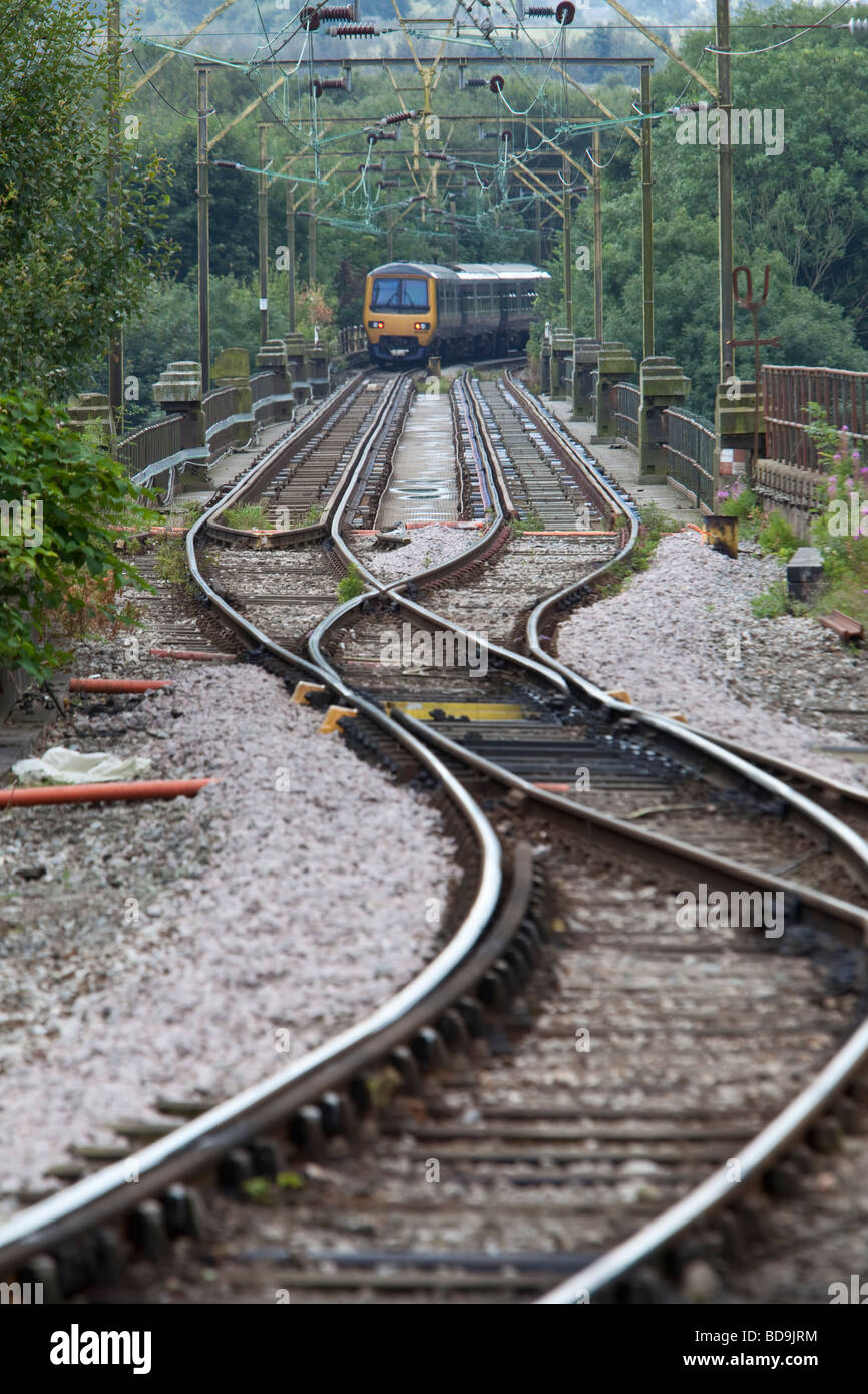 Northern Rail unit crossing Dinting Viaduct, Glossop, Derbyshire Stock ...