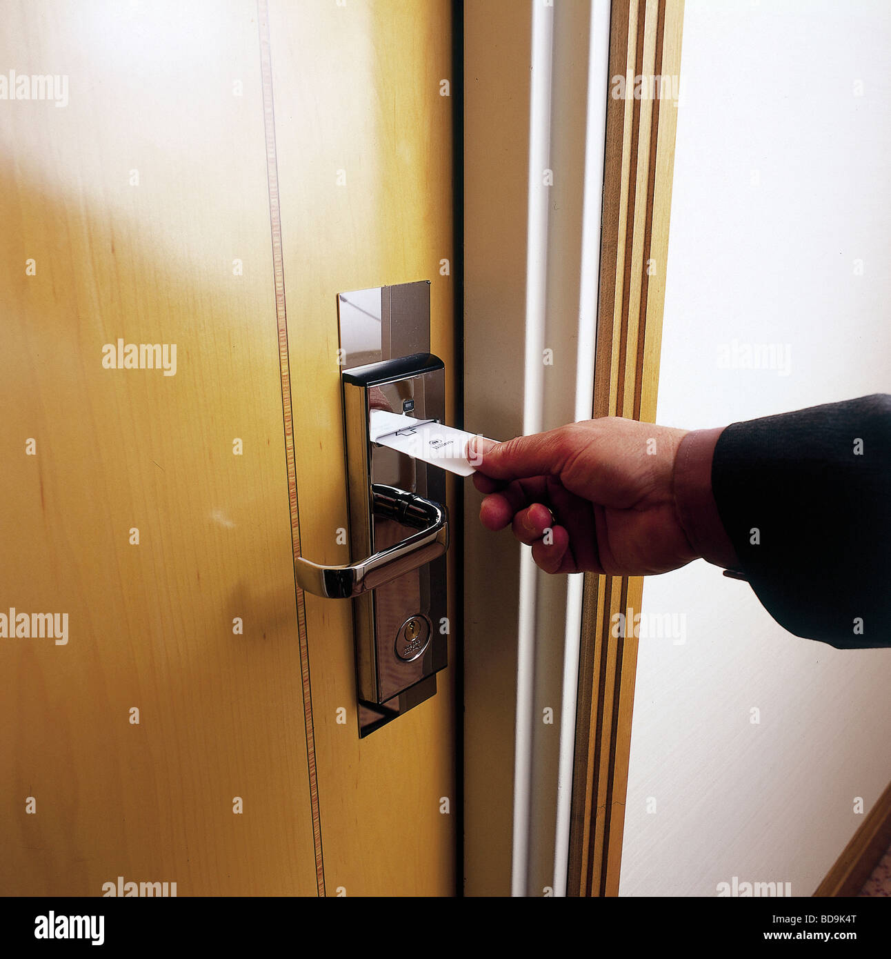 Hilton Hotel Paris France Room card entry system Stock Photo - Alamy