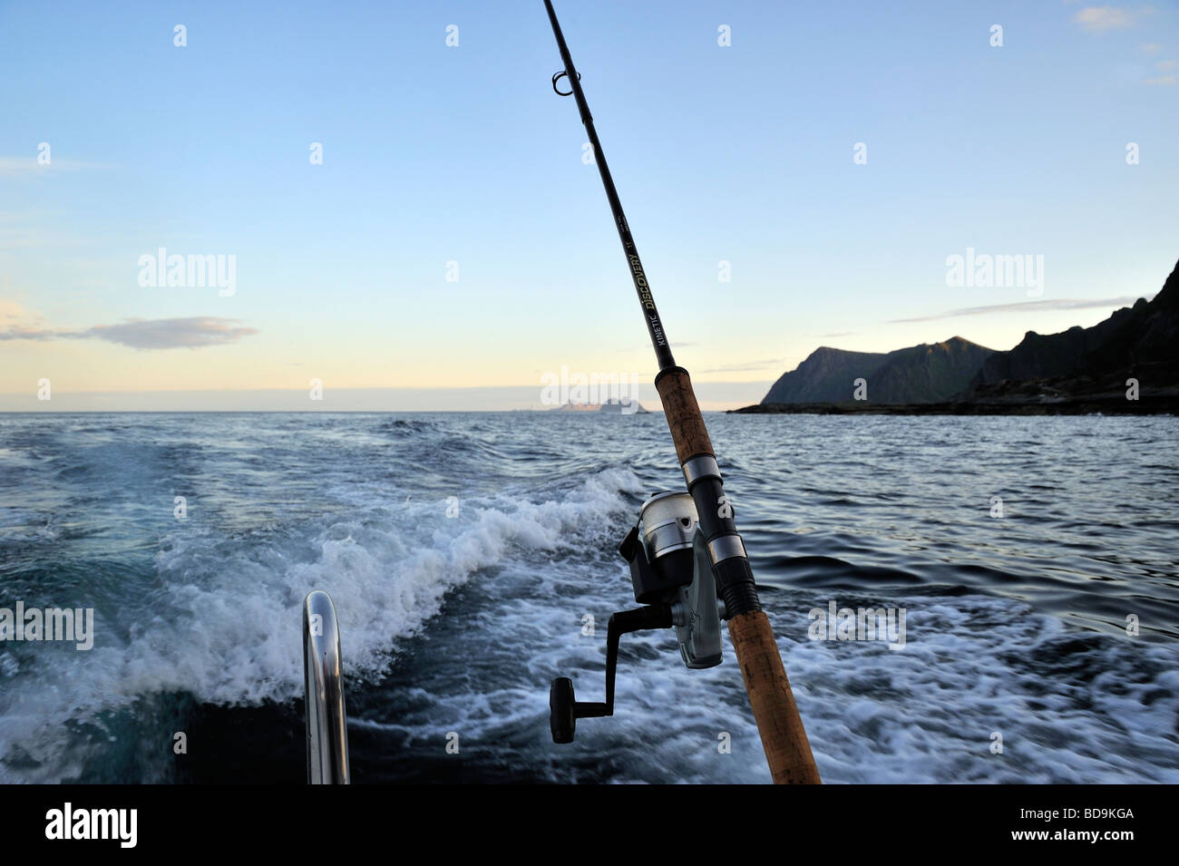 Fishing reel on boat at Lofoten Norway Stock Photo - Alamy