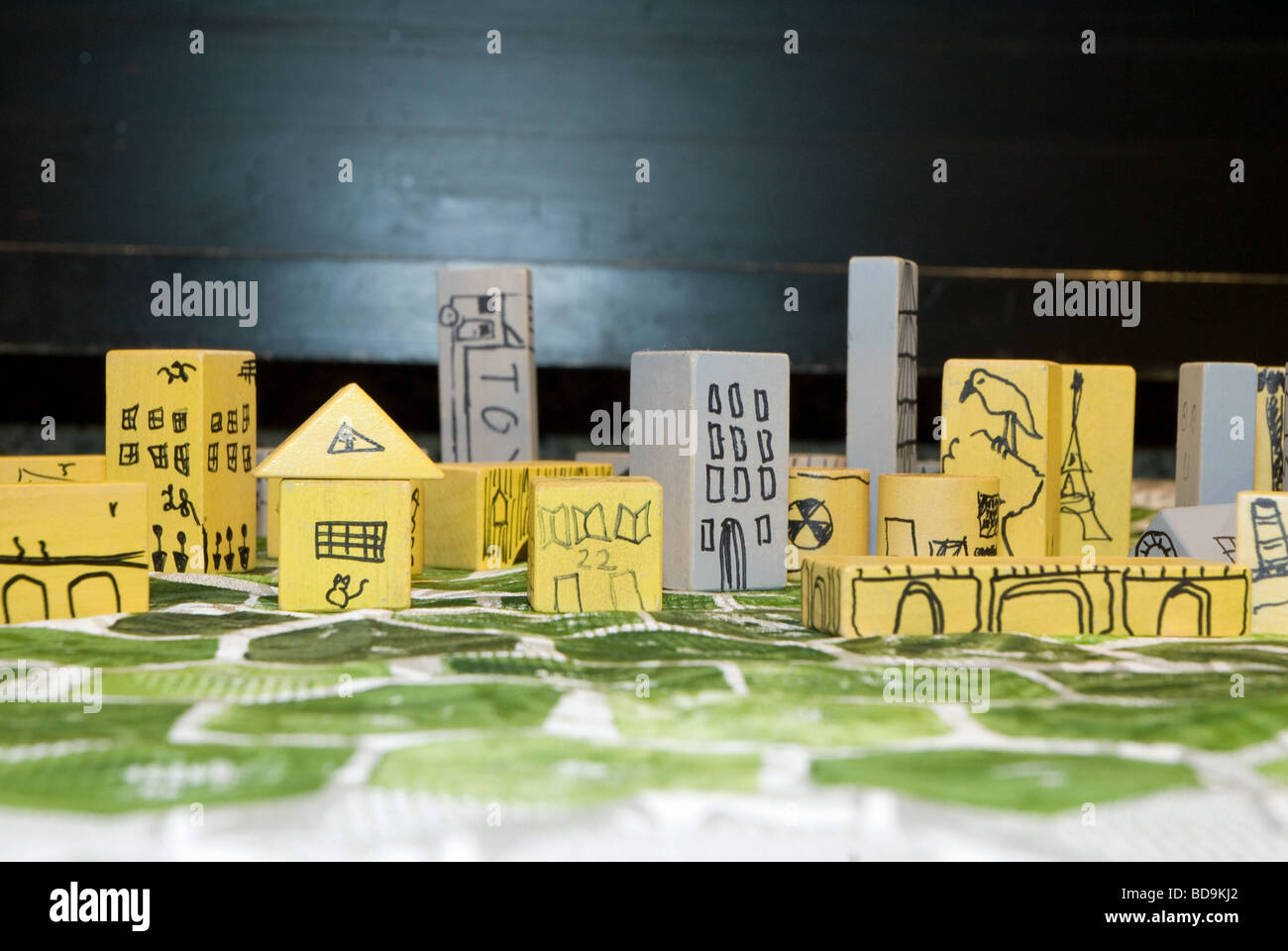 Mini model village city Stock Photo - Alamy