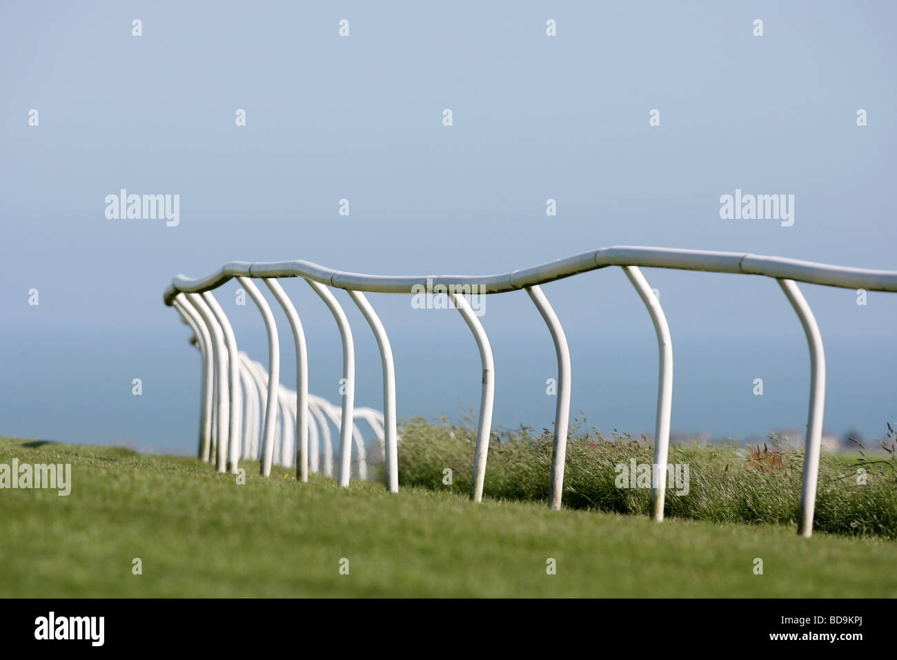 A view of the Running Rails at a Race Course Stock Photo - Alamy