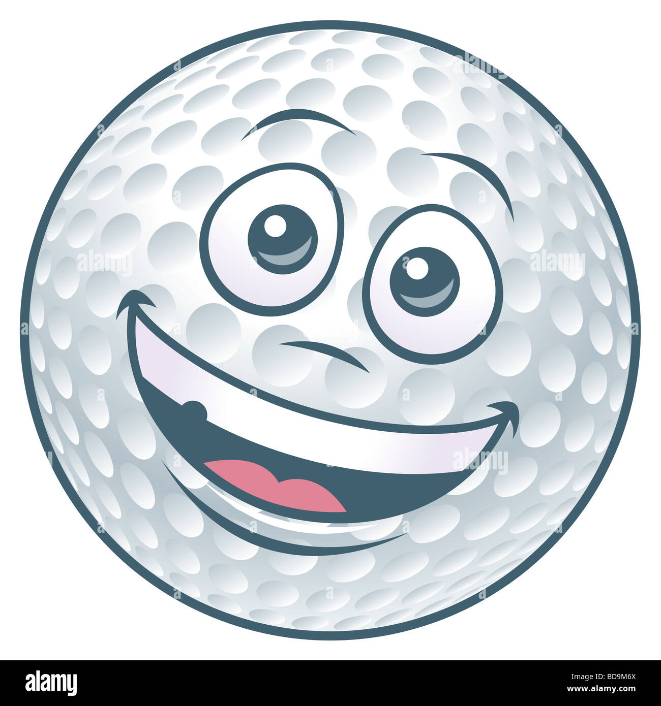 Vector illustration of a cartoon golf ball character Stock Photo - Alamy