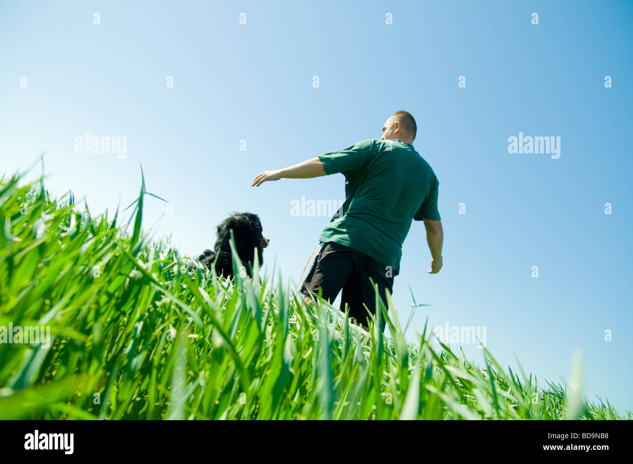 Man with happy dog Stock Photo - Alamy