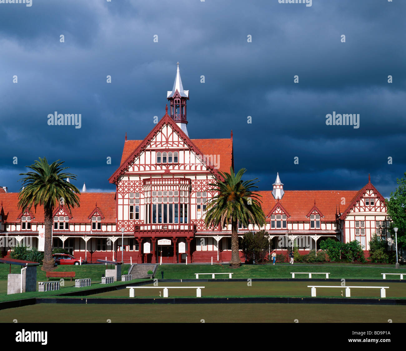 Tudor towers Government Gardens Rotorua North Island New Zealand Stock ...